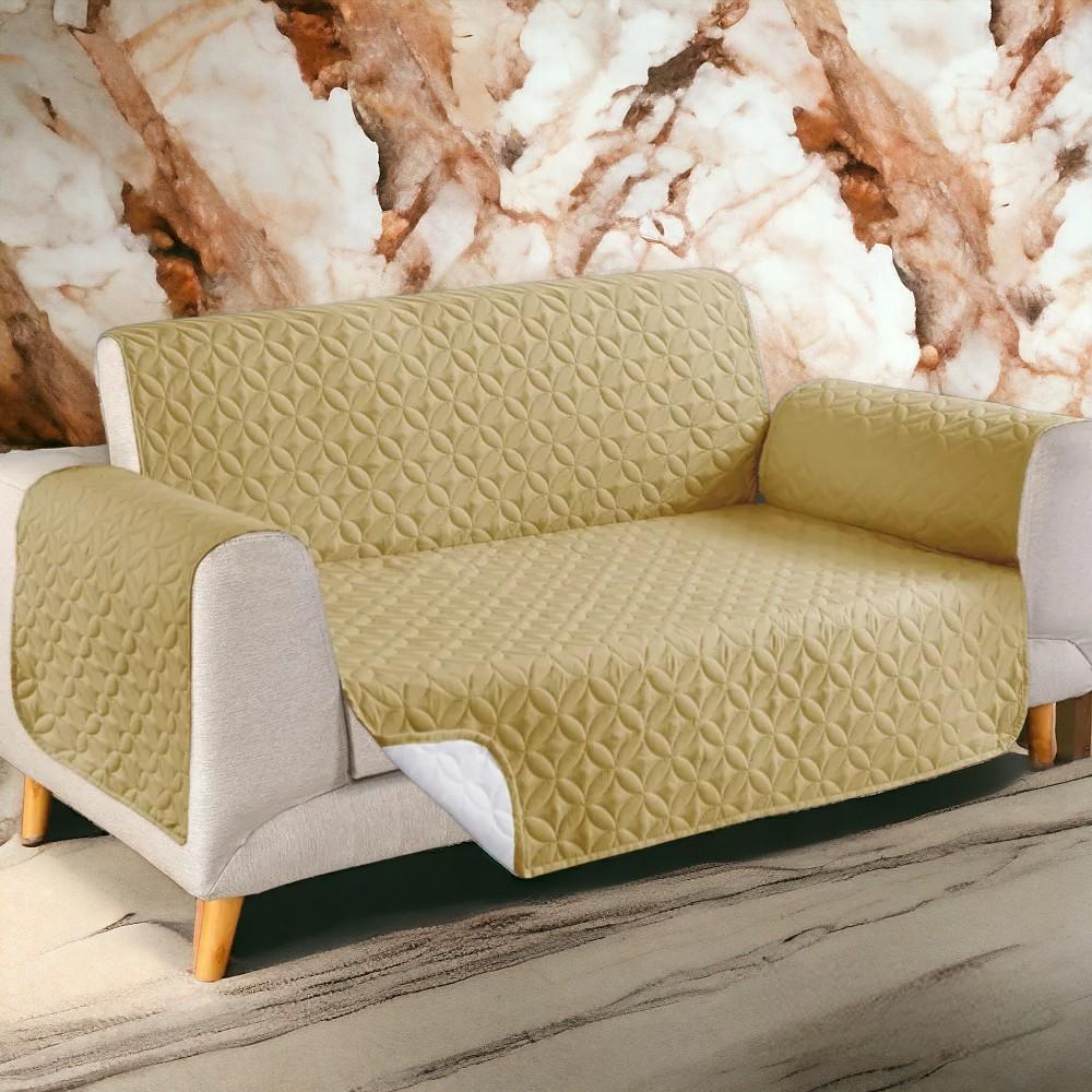 Ultrasonic Cotton Quilted Sofa Runner | Skin Golden Color | safeguard ...